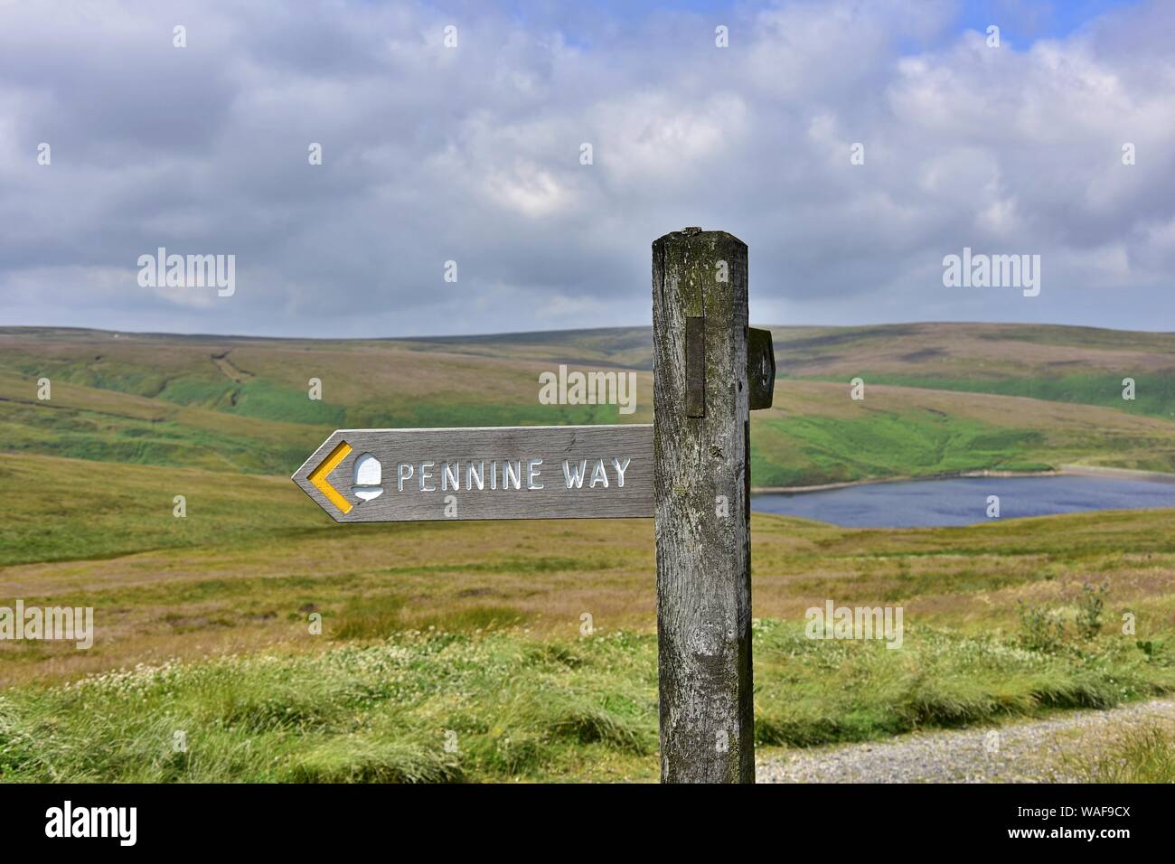 Pennine Way sign post on path Stock Photo - Alamy