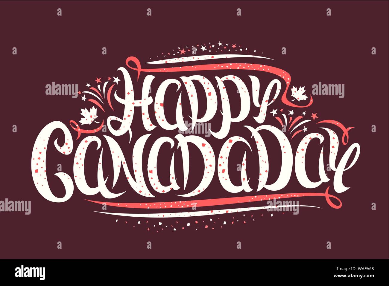 Vector greeting card for Canada Day, banner with canadian maple leaves ...