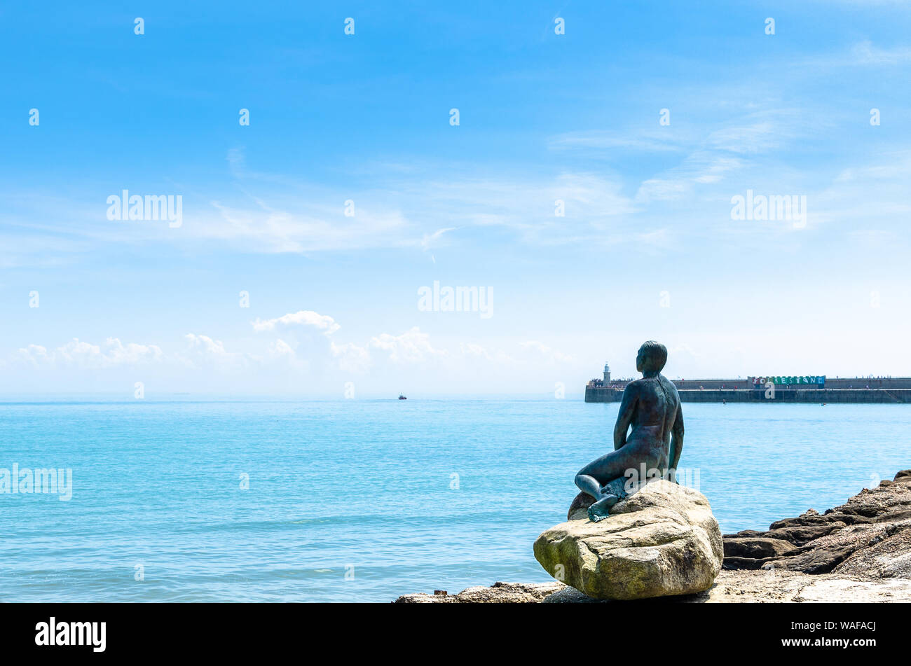 The Folkestone Mermaid by the English Channel, England Stock Photo - Alamy