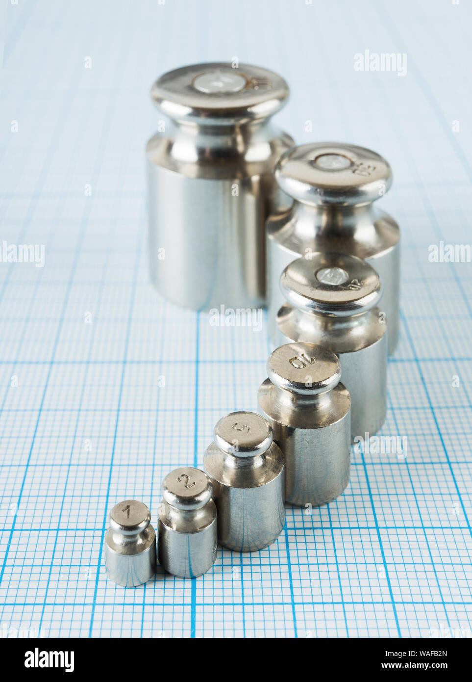 The set of weights on graph paper Stock Photo - Alamy