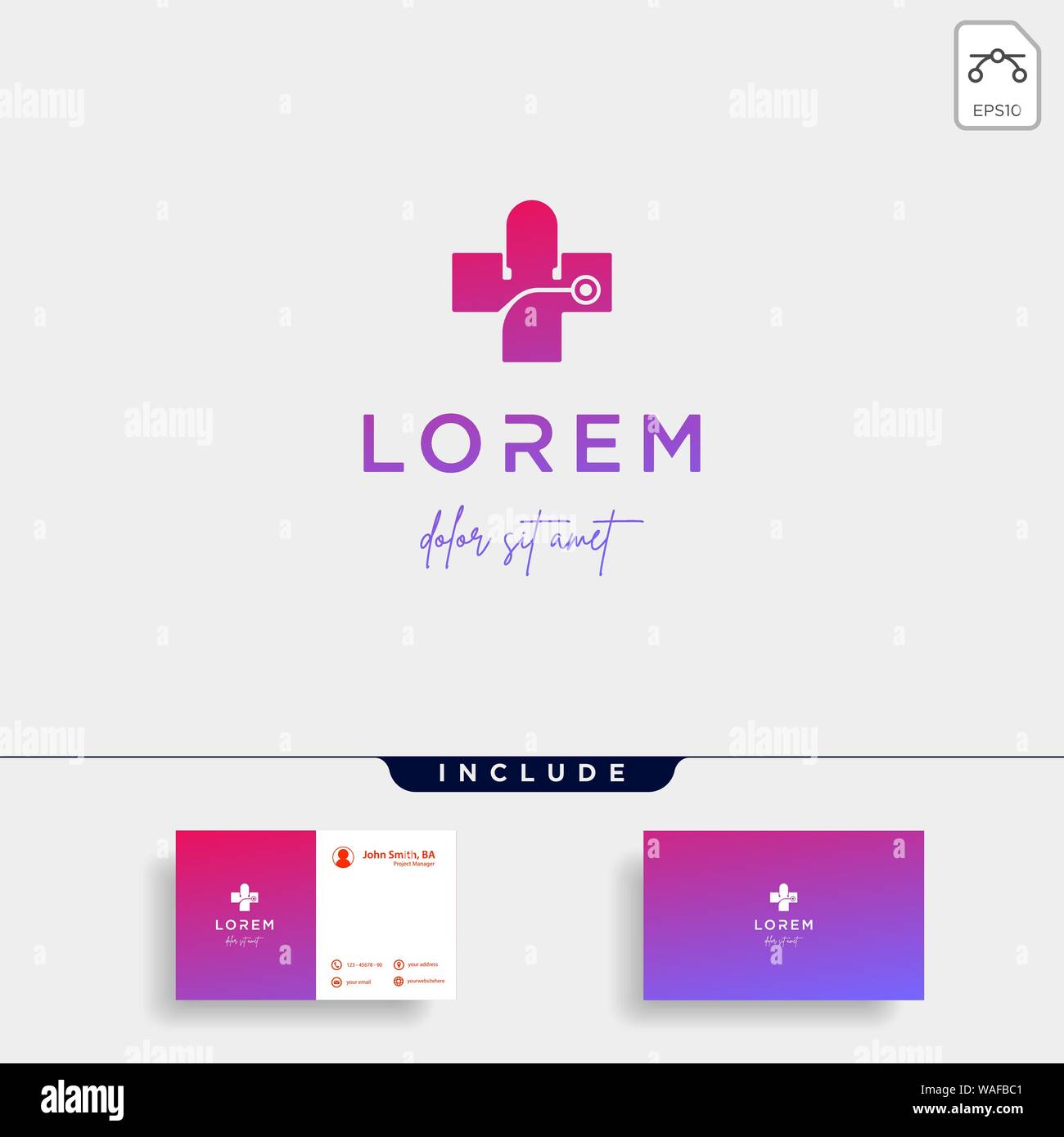 cross medical logo design vector illustration Stock Vector Image & Art ...