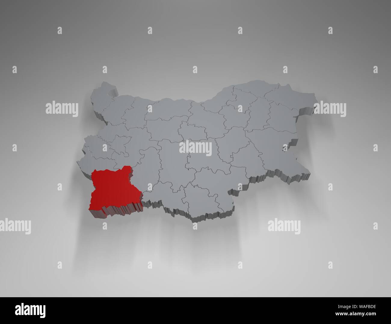 Bulgaria provinces. Administrative regions. Blagoevgrad area Stock ...