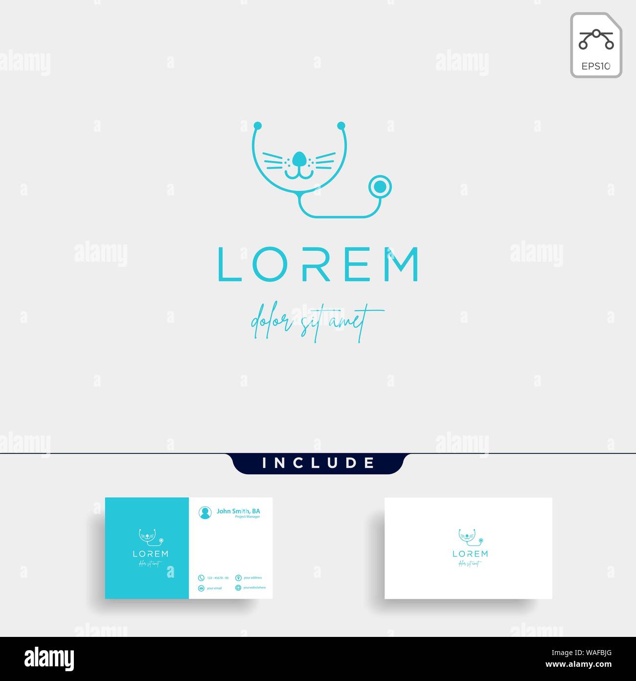 pet dog medical logo design vector illustration Stock Vector Image ...