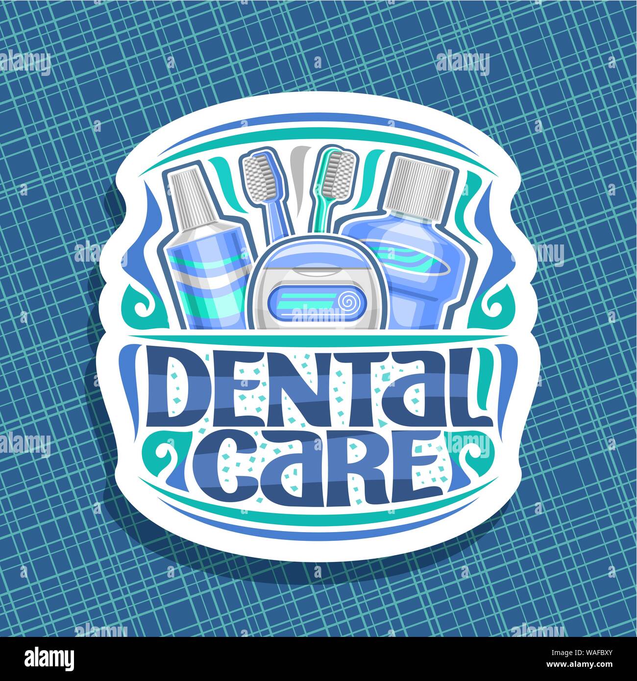Vector logo for Dental Care, decorative cut paper sign with ...