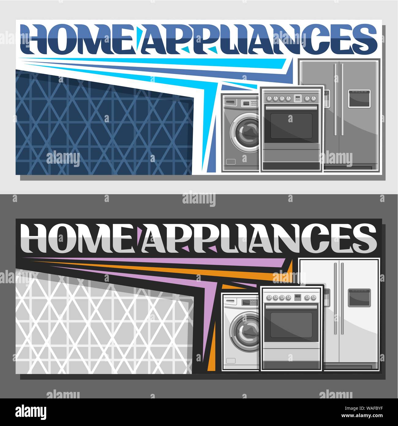 Vector layouts for Home Appliances with copy space, signage with ...
