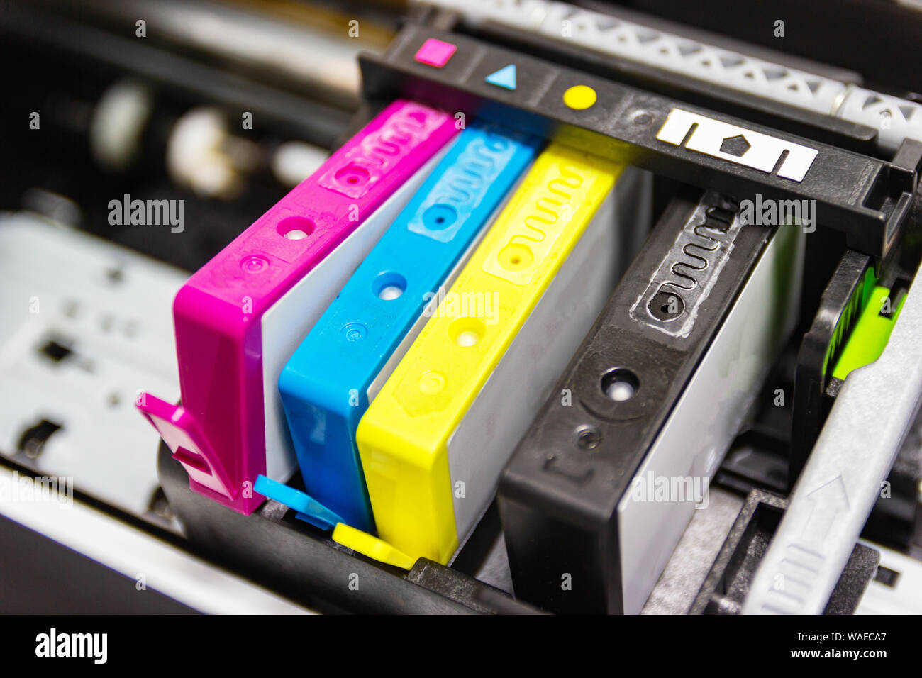 the color printer inkjet cartridge of the printer inject Stock Photo ...