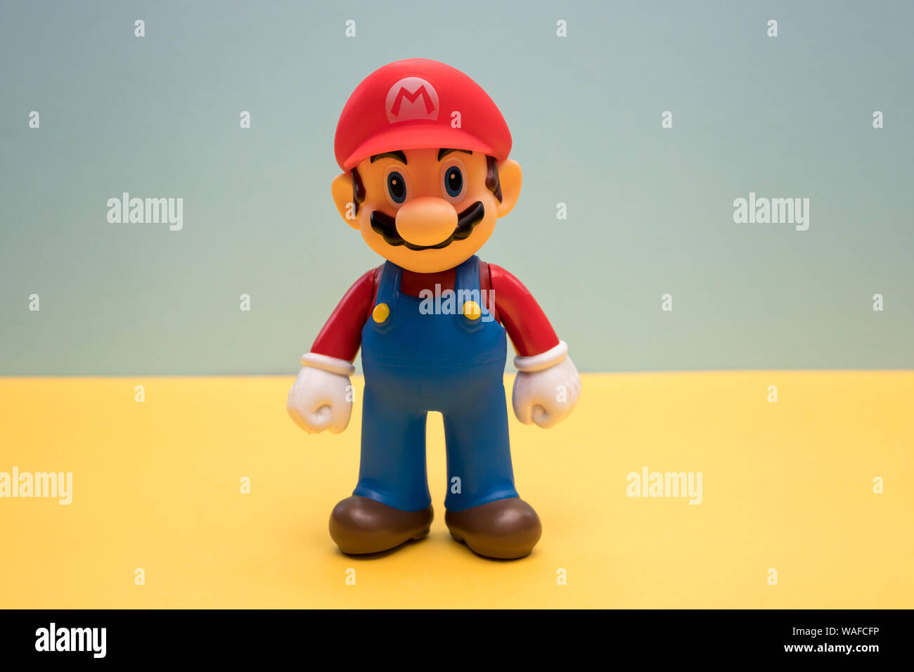 LONDON - JULY 31, 2019: Super Mario Nintendo video game character on ...