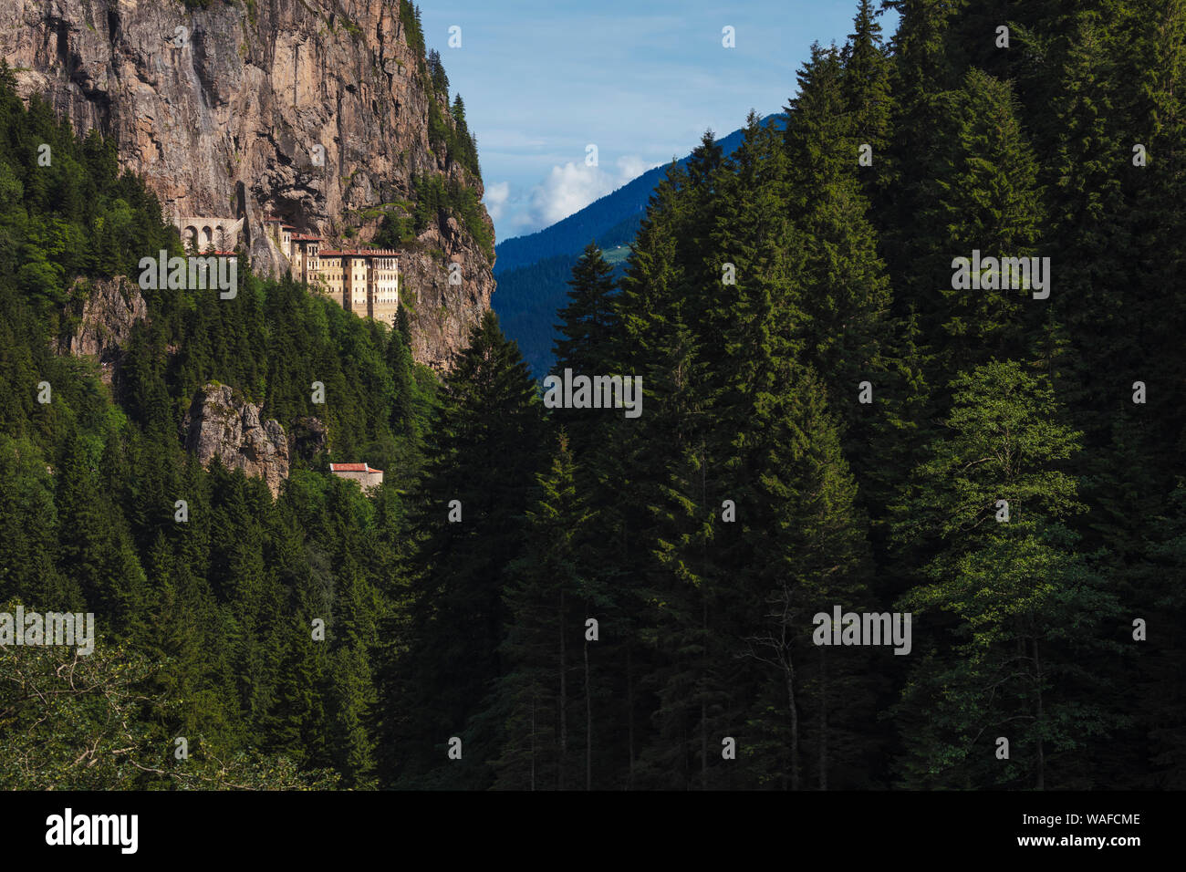 Ancient Greek monastery nestled in a steep cliff Stock Photo - Alamy