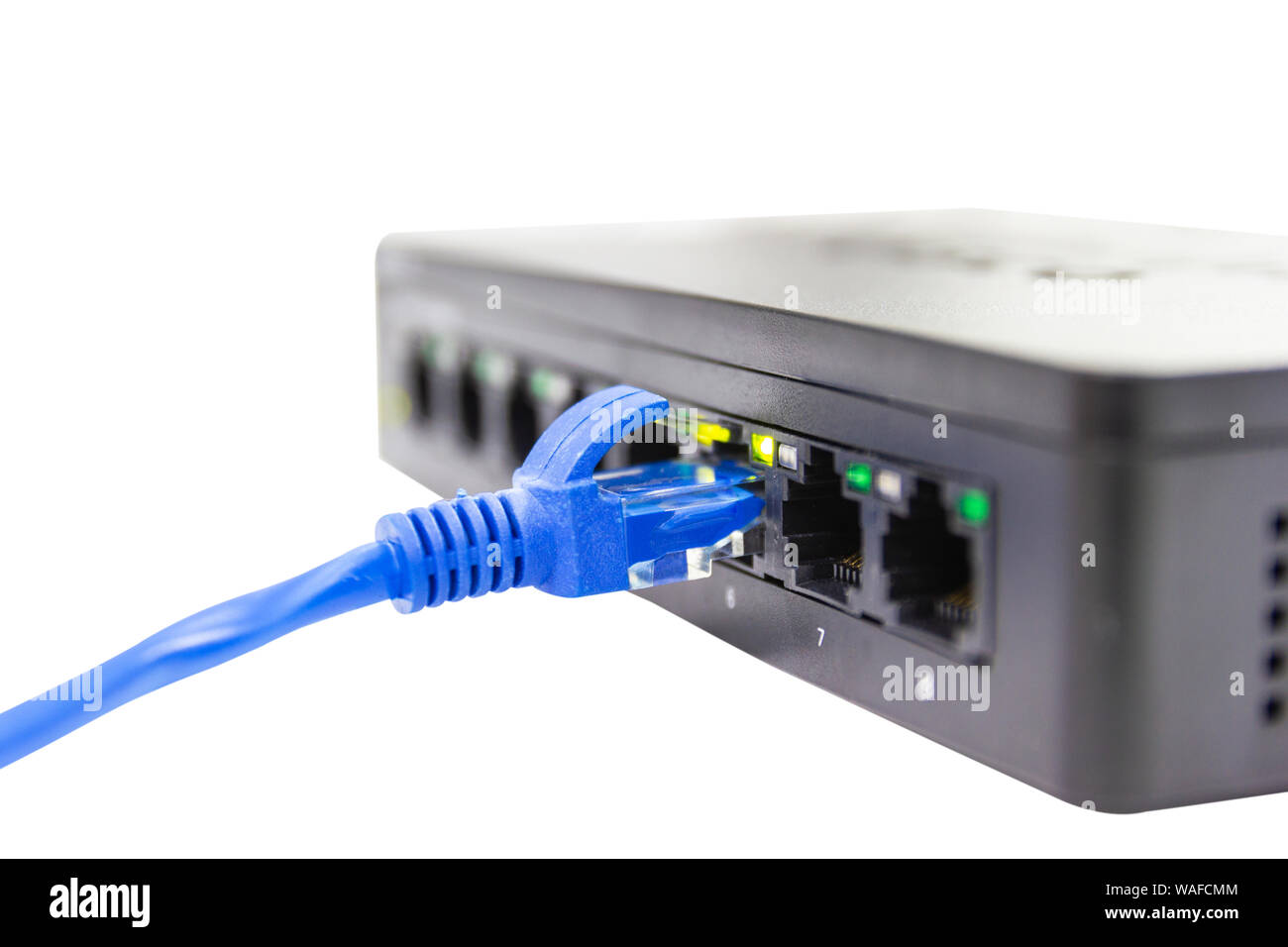 The blue network cables to connect Lan port in the Datacenter room ...