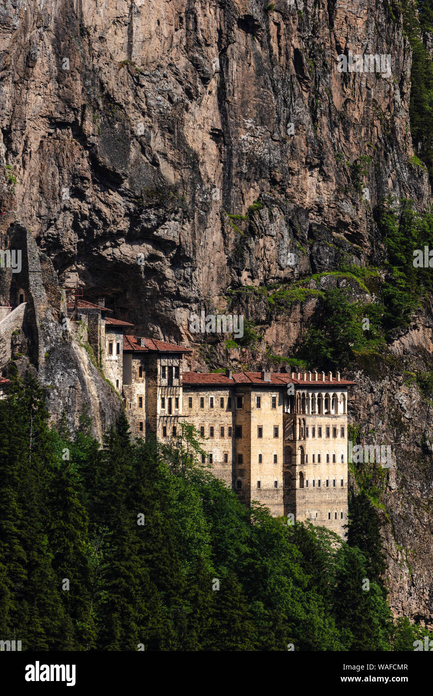 Ancient Greek monastery nestled in a steep cliff Stock Photo - Alamy