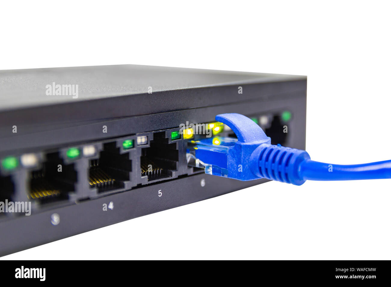 The blue network cables to connect Lan port in the Datacenter room ...