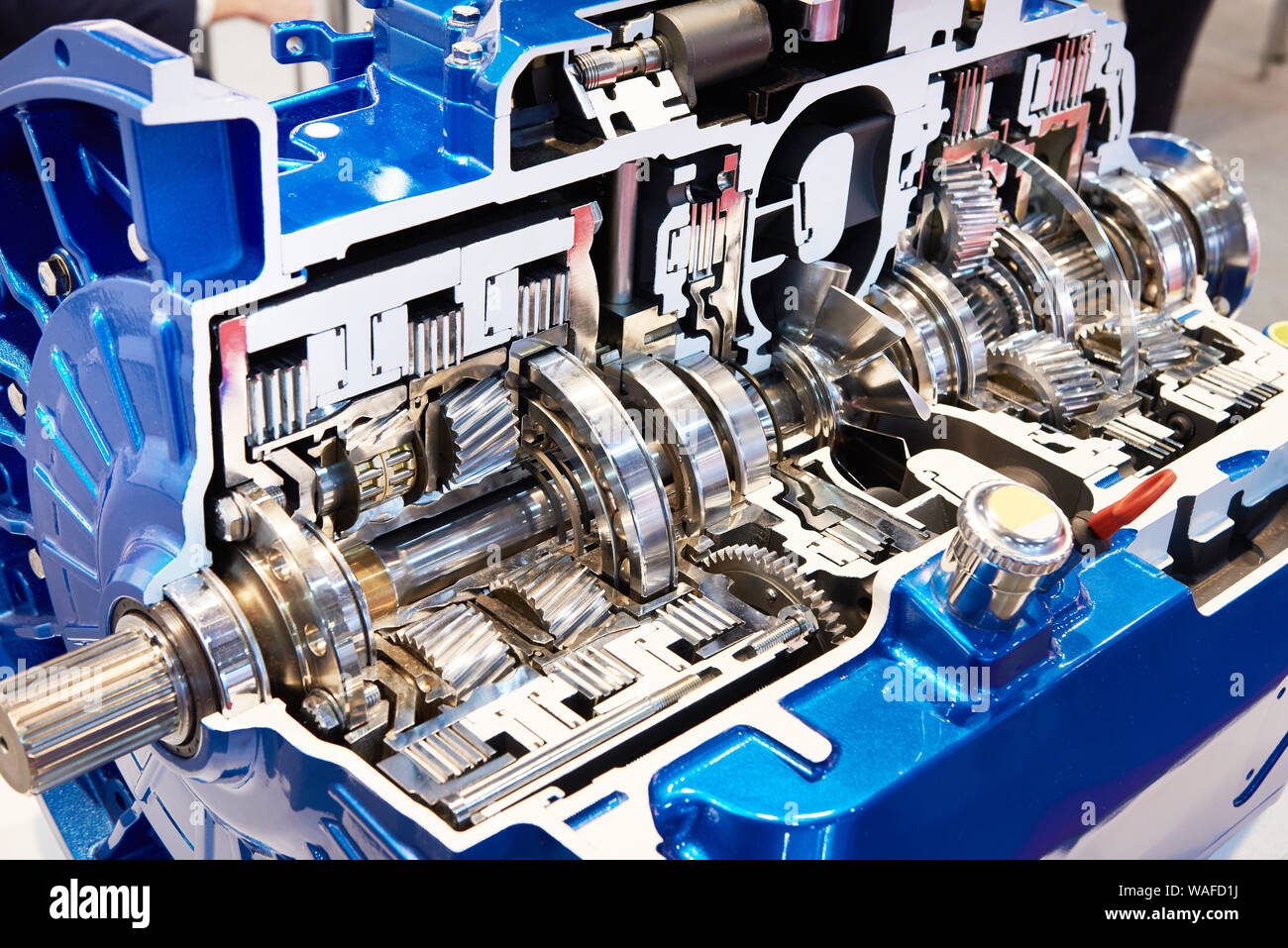 Automatic transmission in the section at the exhibition Stock Photo - Alamy