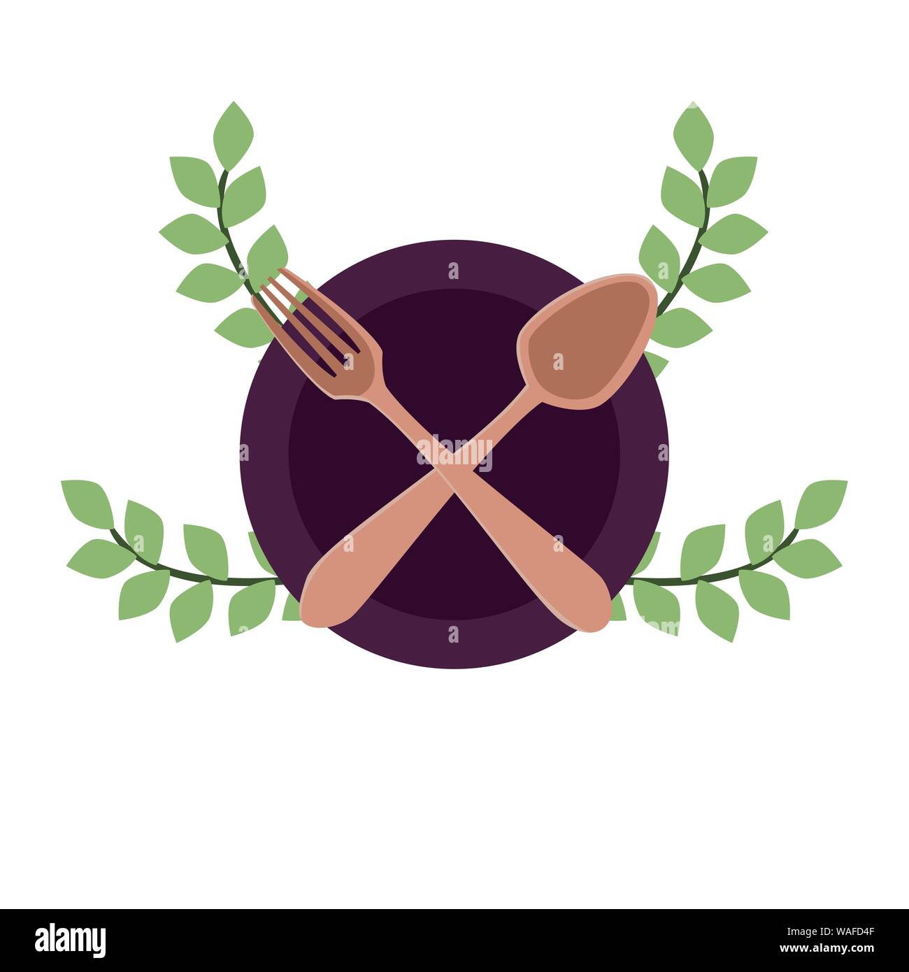 fork and spoon utensils cooking emblem vector illustration Stock Vector ...