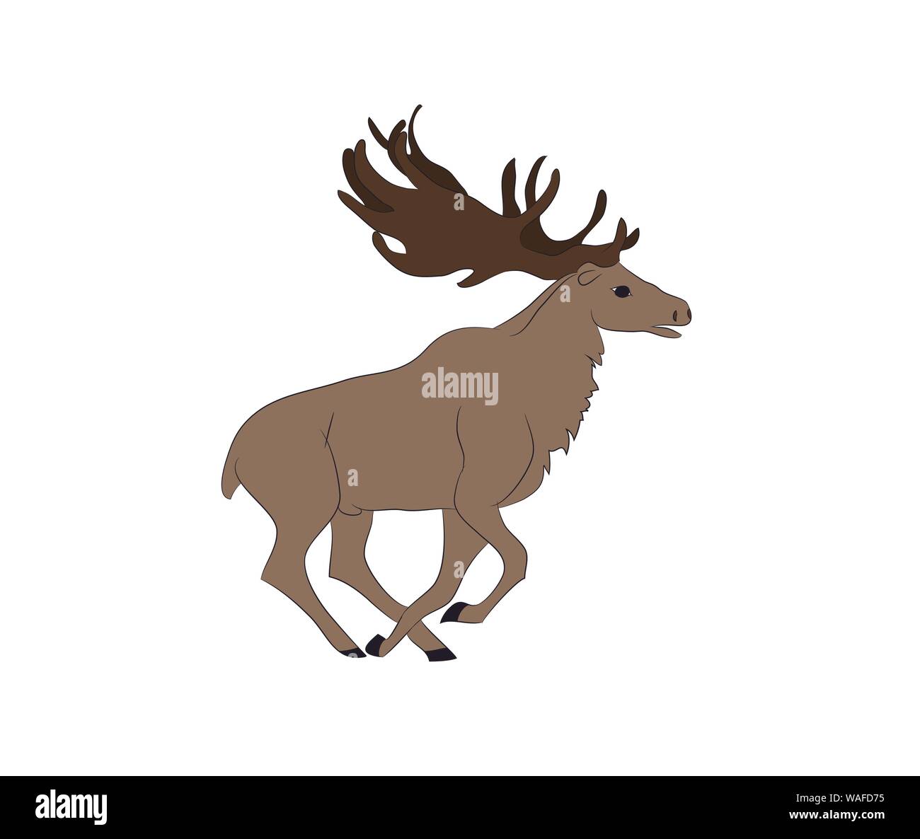 vector illustration of a deer that runs, vector, white background Stock ...