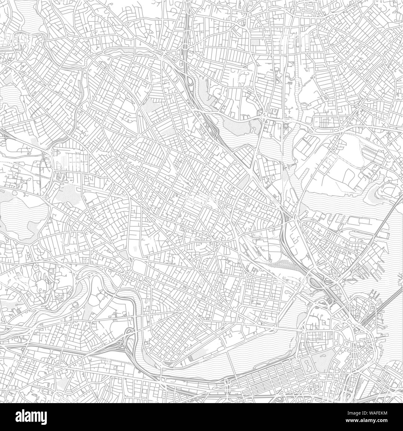 Somerville, Massachusetts, USA, bright outlined vector map with bigger ...