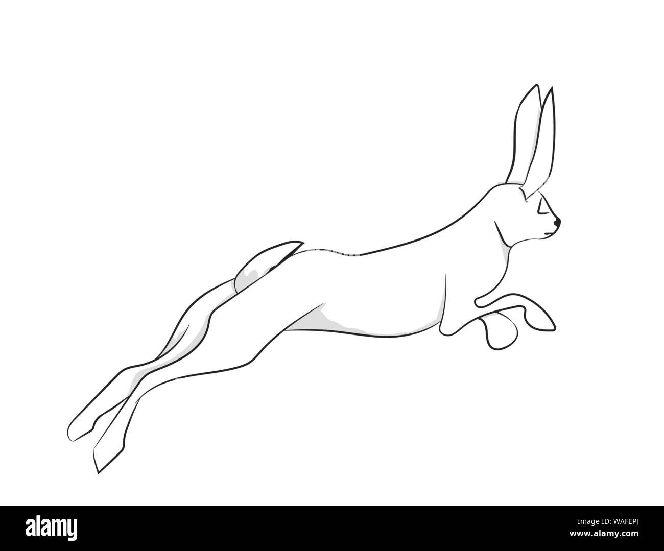 Jumping bunny outline hi-res stock photography and images - Alamy