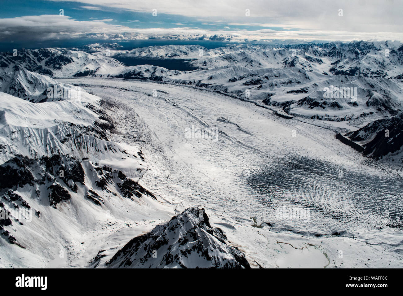 Aerial view of Alaska mountains and glaciers Stock Photo - Alamy