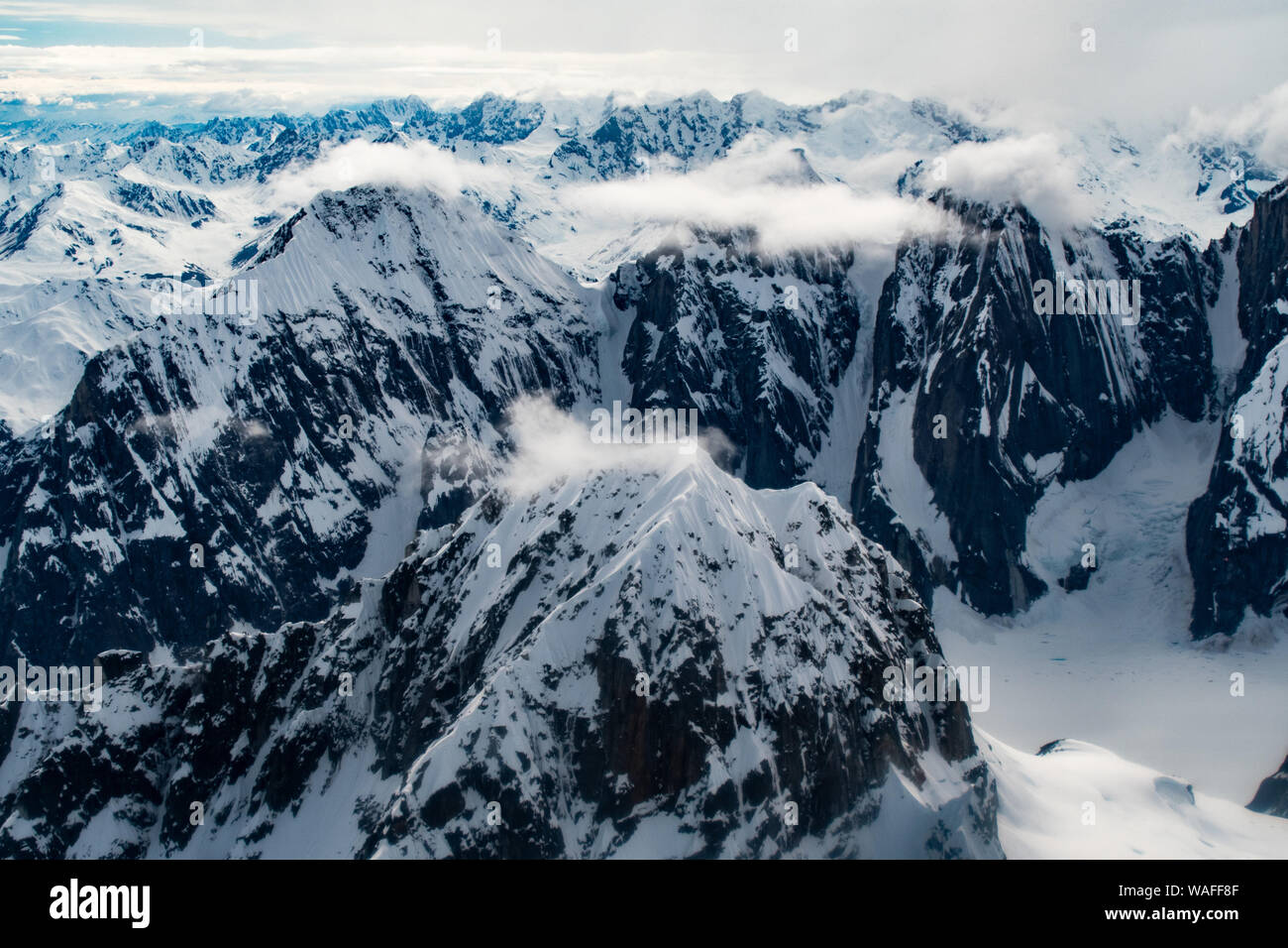 Aerial view of Alaska mountains and glaciers Stock Photo - Alamy