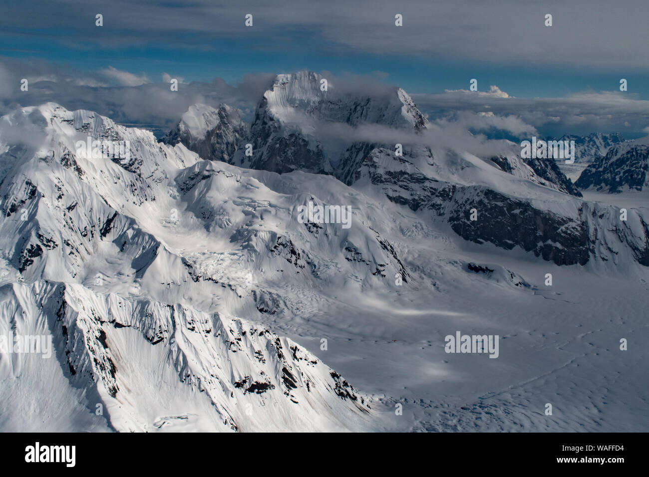 Aerial view of Alaska mountains and glaciers Stock Photo - Alamy