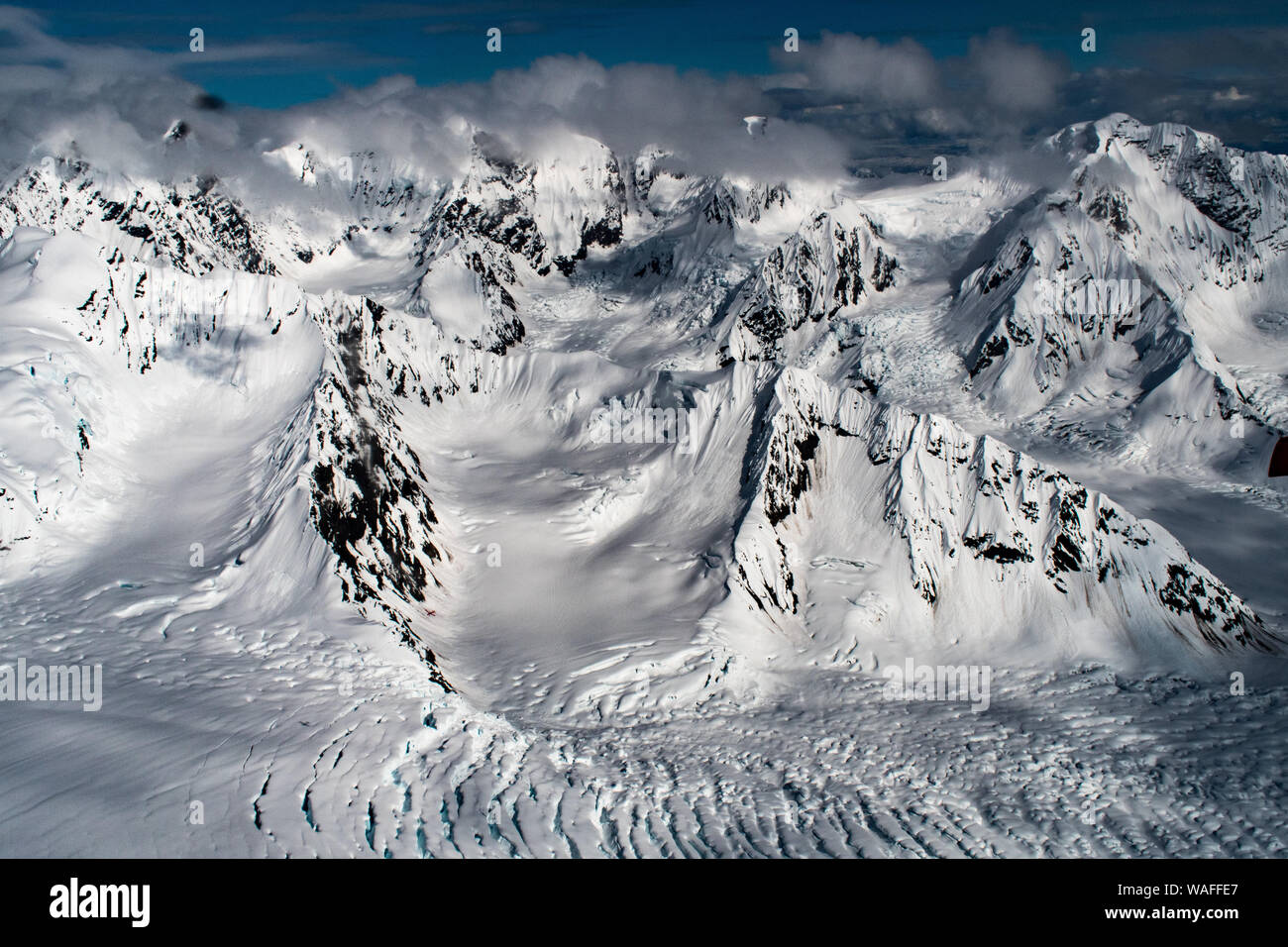 Aerial view of Alaska mountains and glaciers Stock Photo - Alamy