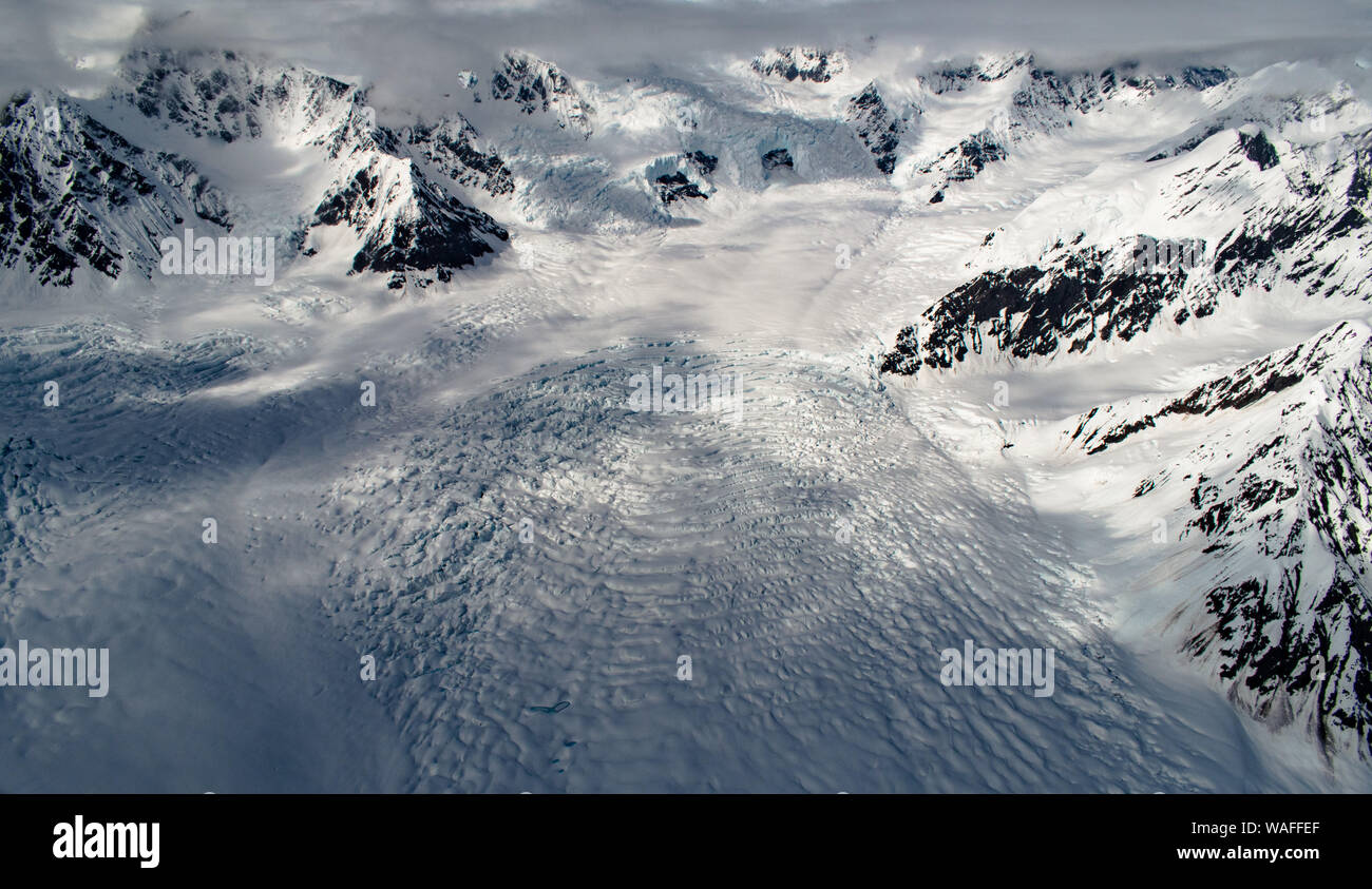 Aerial view of Alaska mountains and glaciers Stock Photo - Alamy