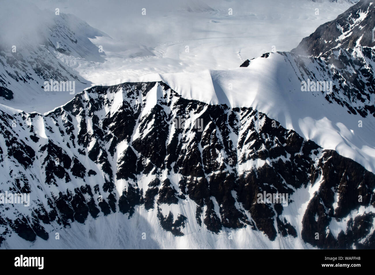 Aerial view of Alaska mountains and glaciers Stock Photo - Alamy