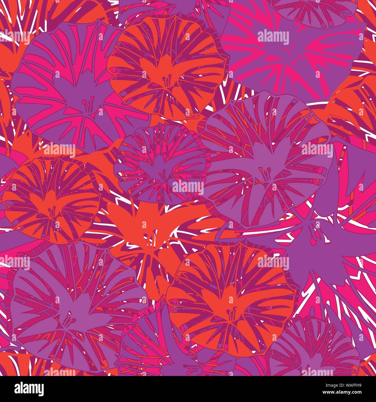 Petunia Flowers Abstract Flowers In Bloom Seamless Repeat Pattern In