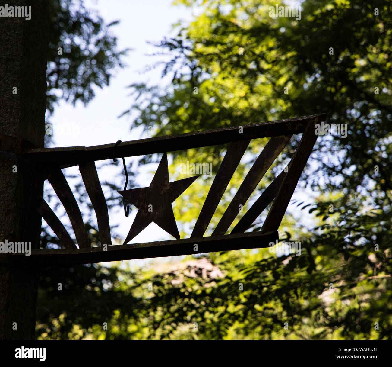 Chernobyl Exclusion Zone - Pripyat - Soviet Star silhouette Stock Photo ...