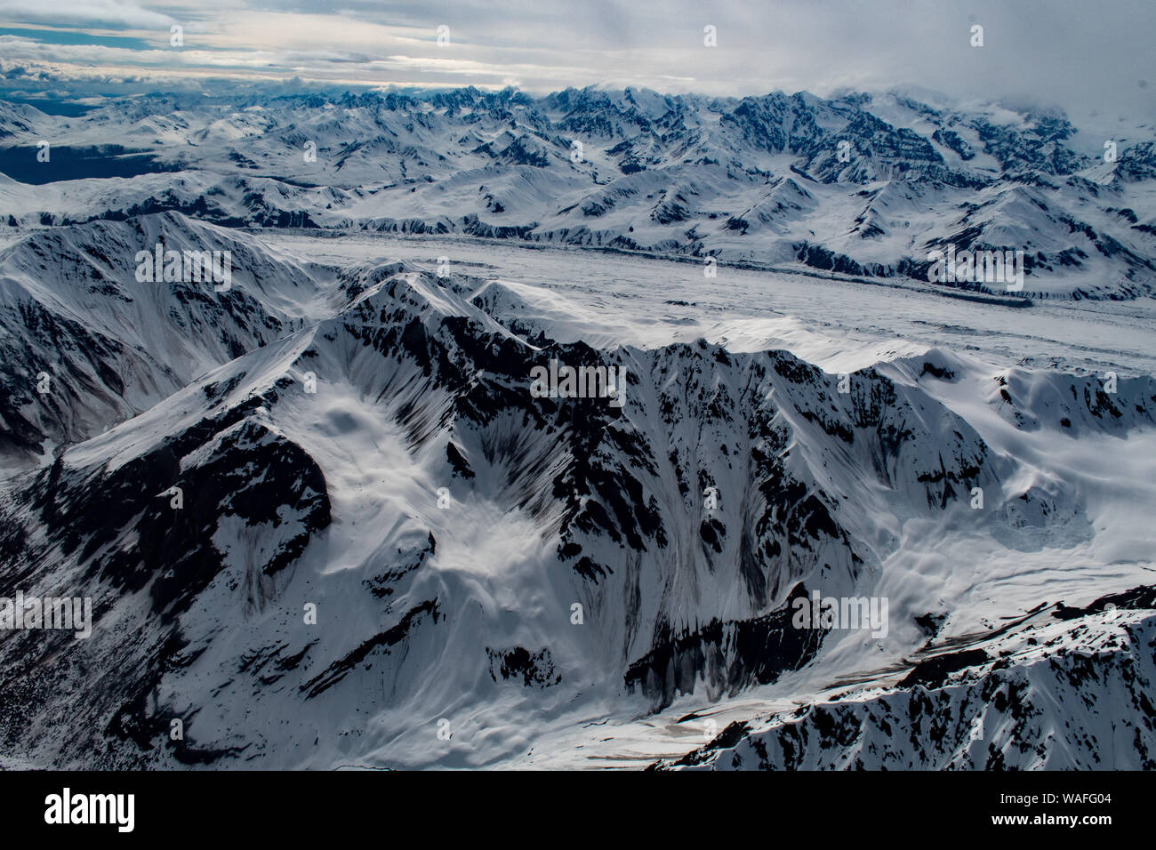 Aerial view of Alaska mountains and glaciers Stock Photo - Alamy