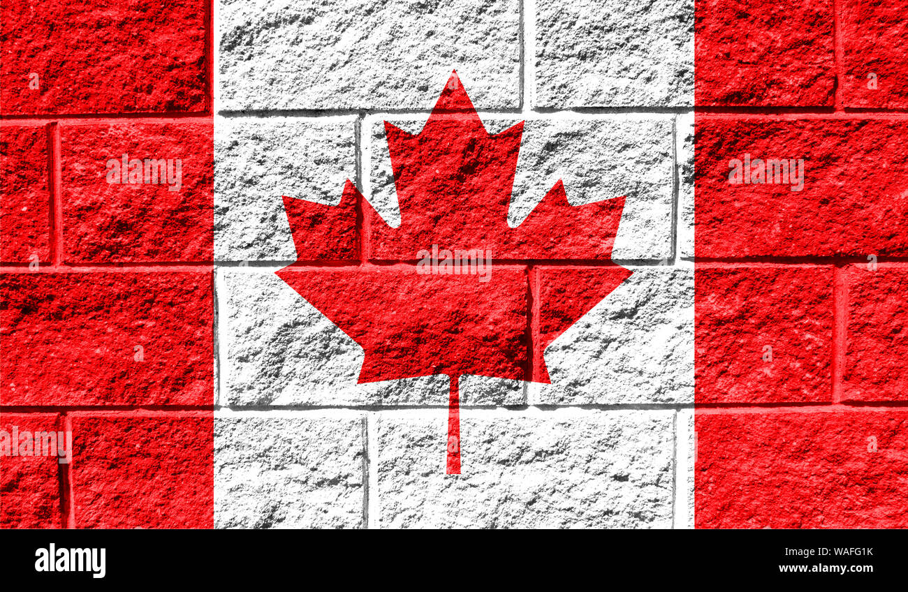 Flag of Canada close up painted on a cracked wall Stock Photo - Alamy
