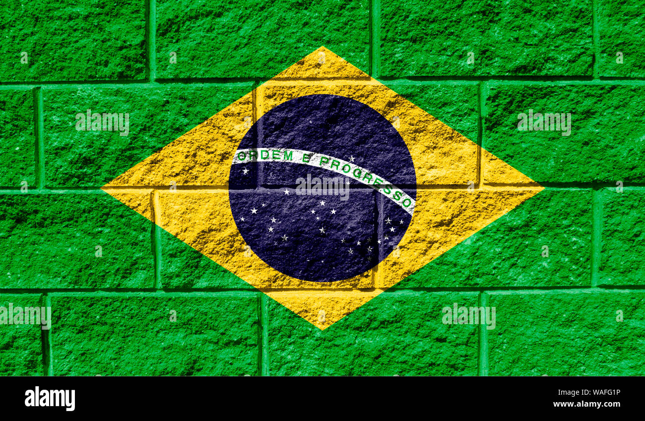 Flag of Brazil close up painted on a cracked wall Stock Photo - Alamy
