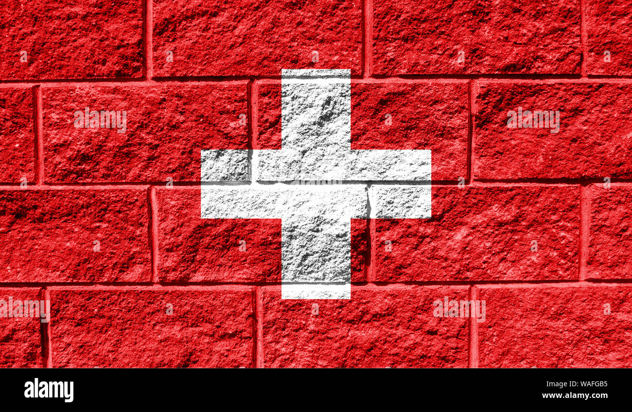 Flag of Switzerland close up painted on a cracked wall Stock Photo - Alamy