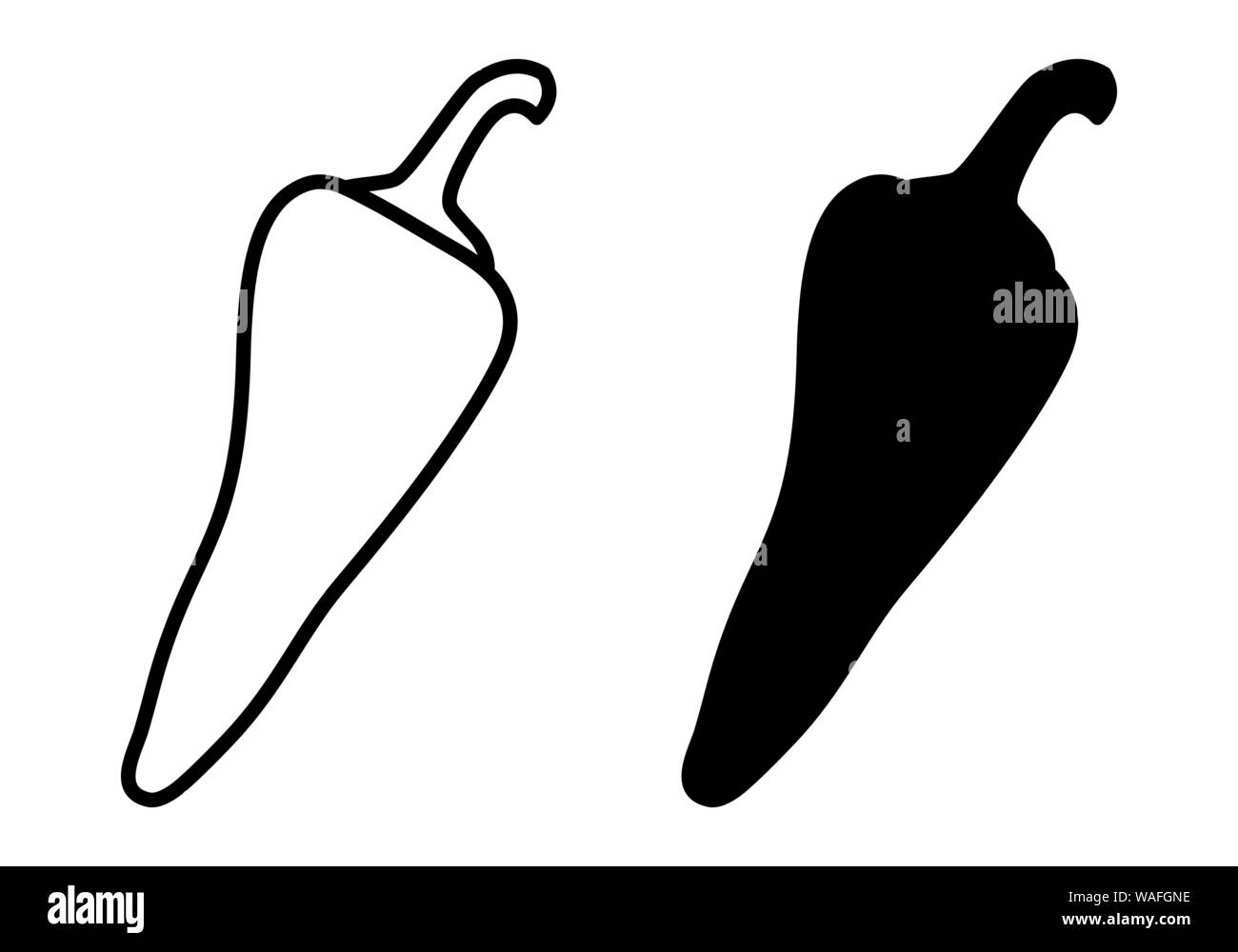 The black and white Pepper icons illustration Stock Vector Image & Art ...