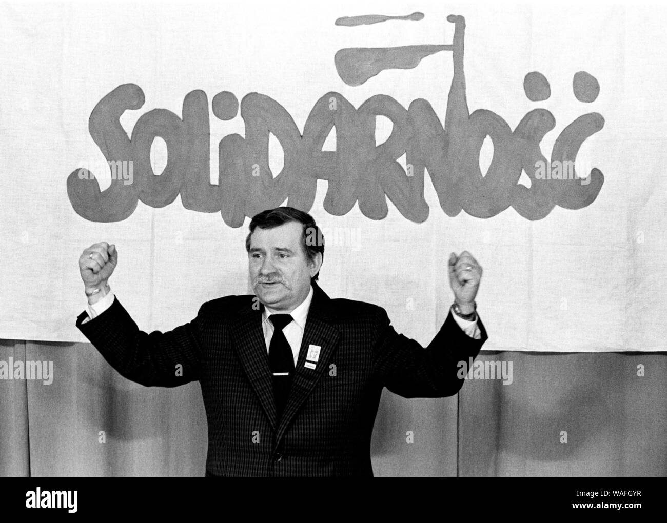 Lech Walesa Polish Union Leader High Resolution Stock Photography and ...