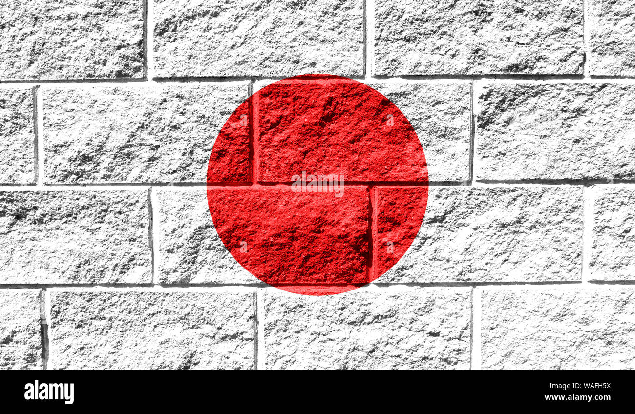 Flag of Japan close up painted on a cracked wall Stock Photo - Alamy