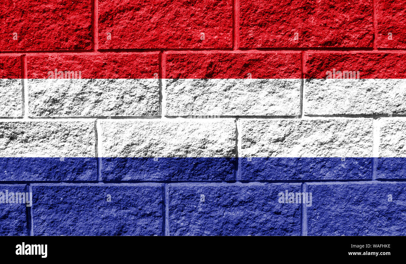 Flag of Netherlands close up painted on a cracked wall Stock Photo - Alamy