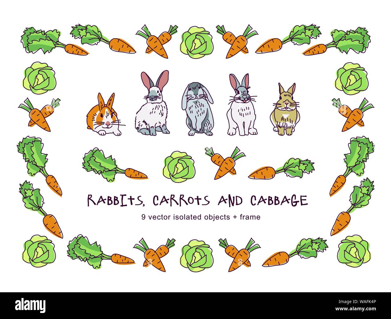 Group of white rabbits Stock Vector Images - Alamy