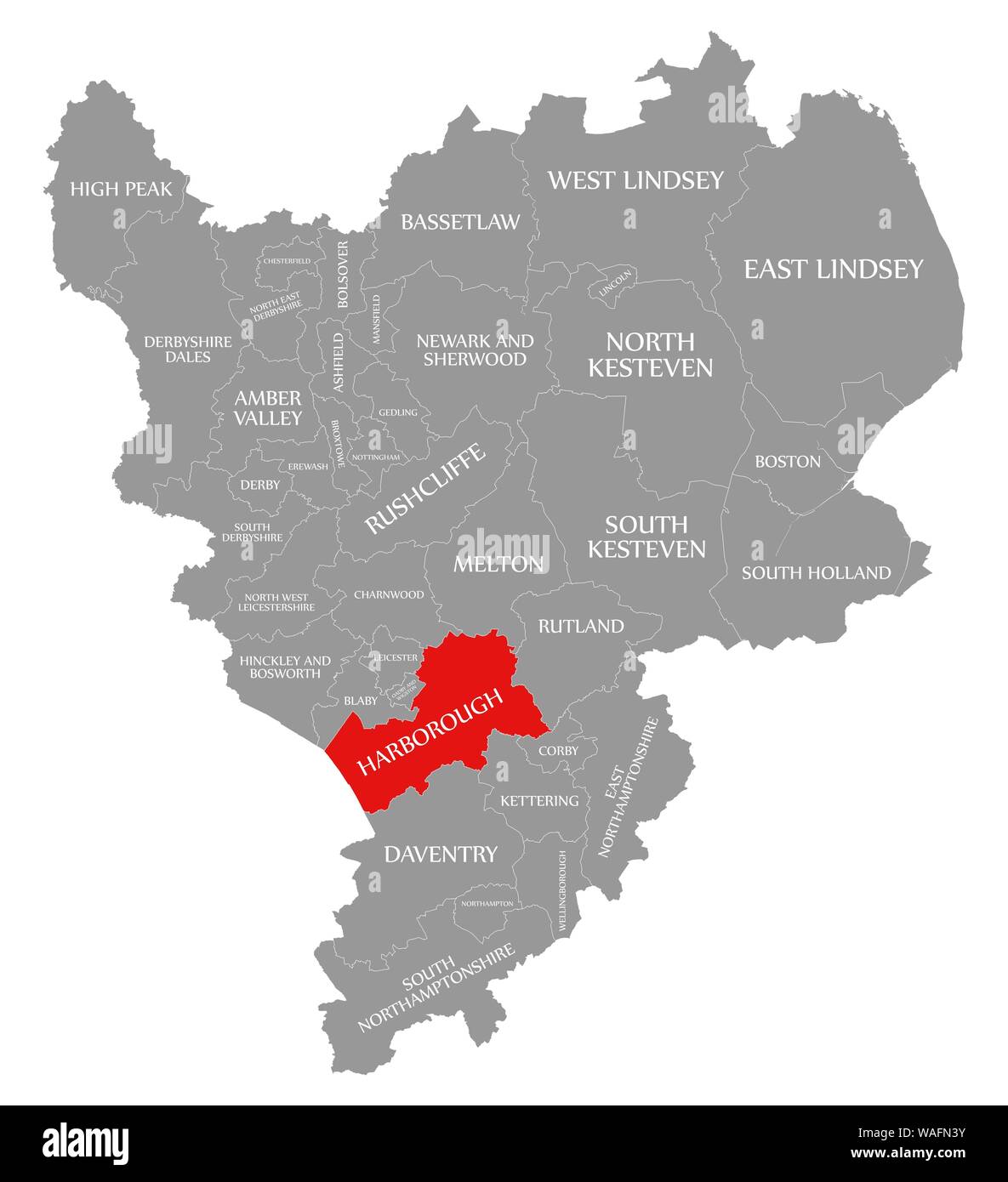 Harborough map hi-res stock photography and images - Alamy