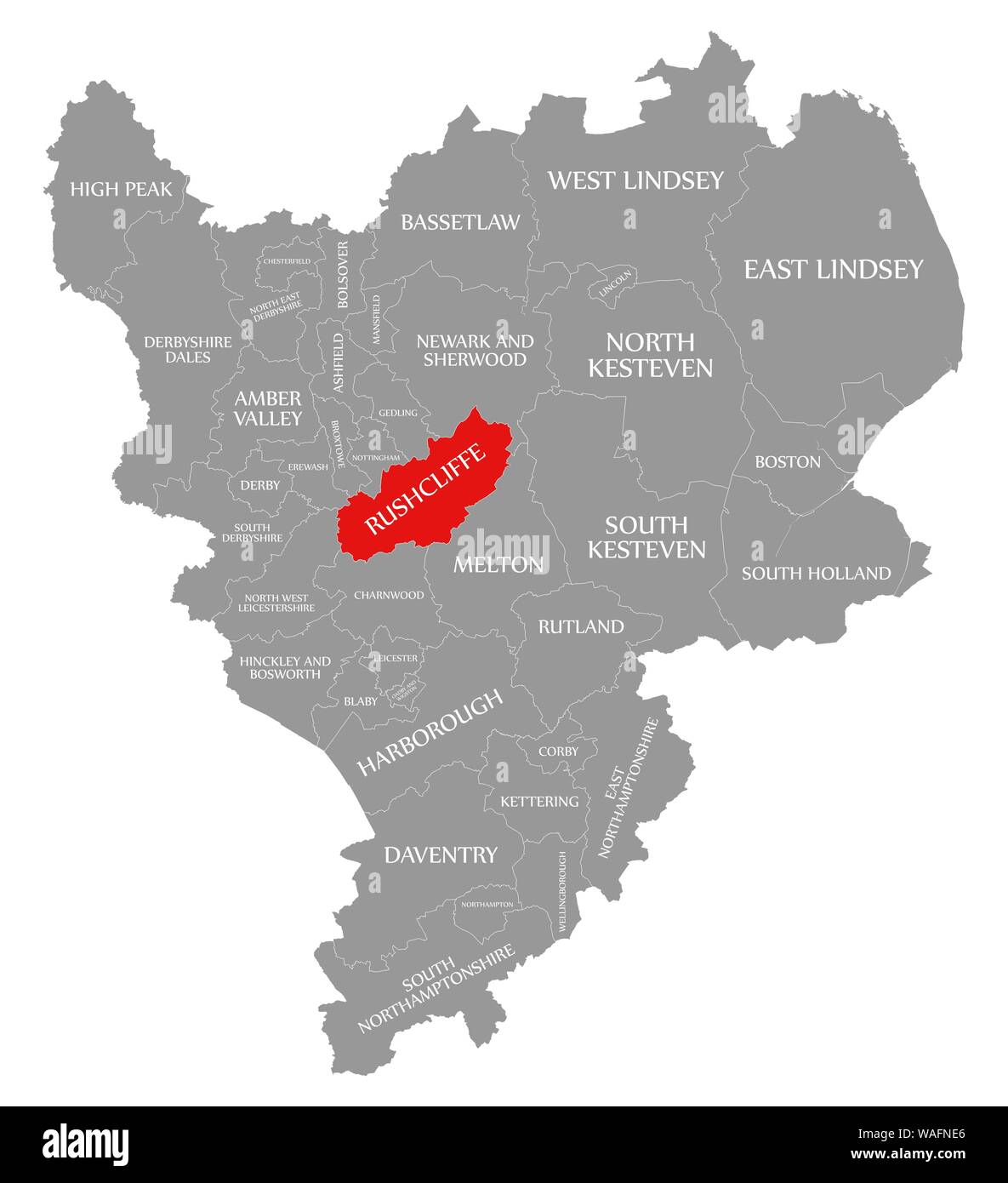 Rushcliffe map hi-res stock photography and images - Alamy