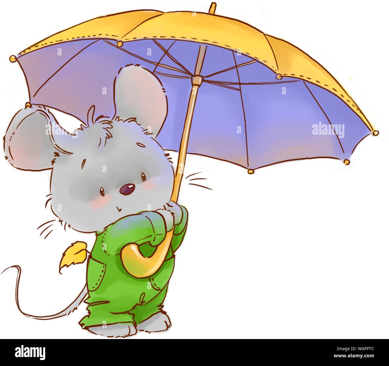Cute mouse colored illustration. Fall baby animal clipart Stock Photo ...