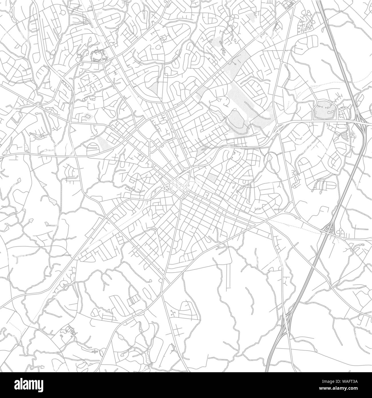Rock Hill, South Carolina, USA, bright outlined vector map with bigger ...
