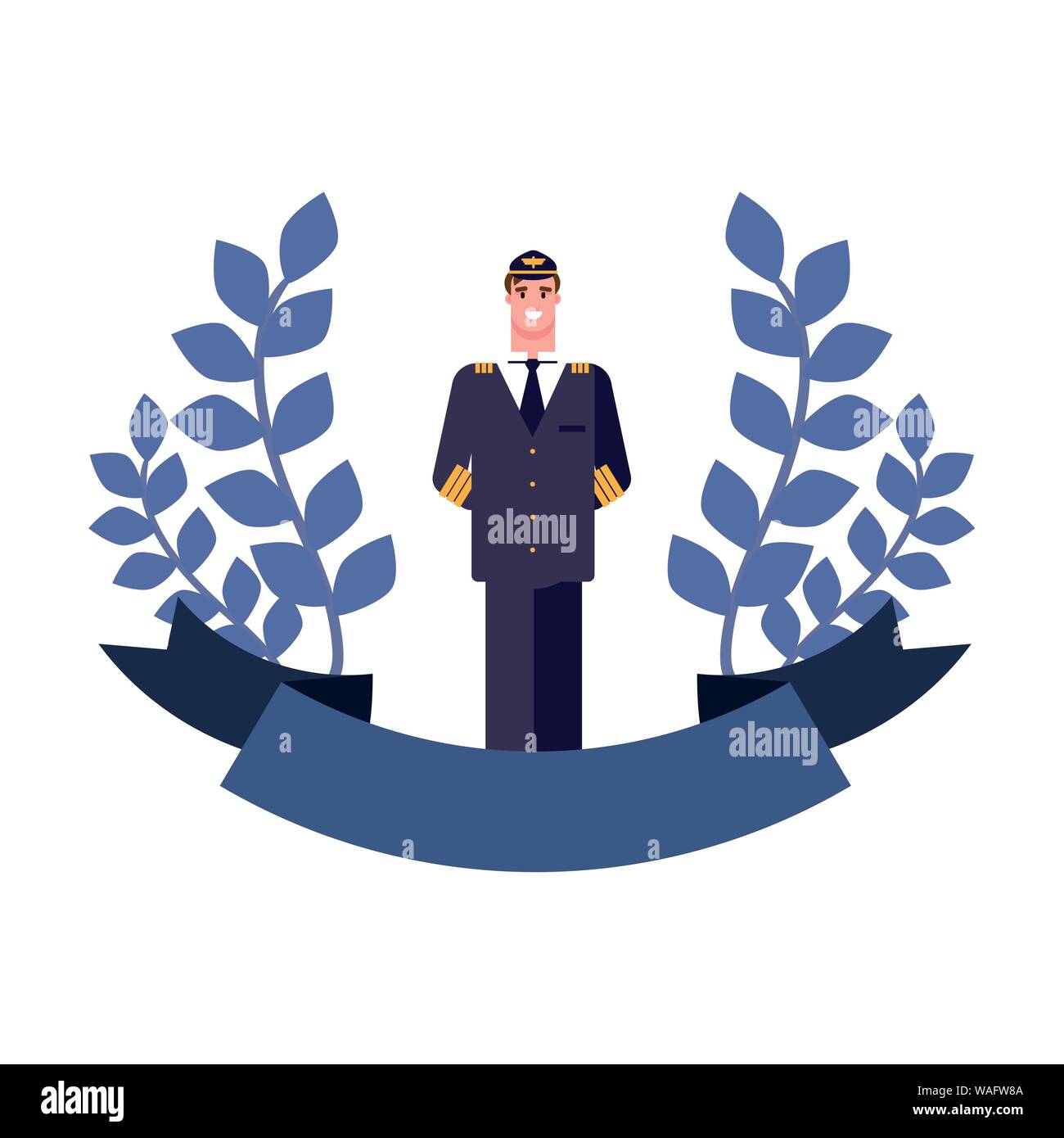 happy labor day - pilot profession ribbon emblem vector illustration ...