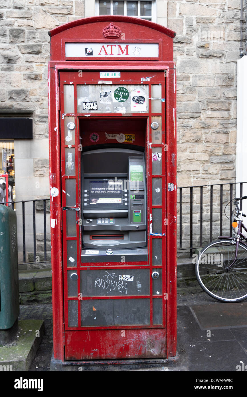 Atm in telephone box hi-res stock photography and images - Alamy
