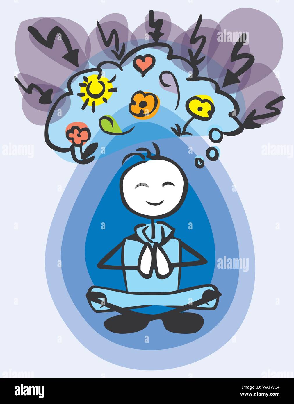 Relaxed man meditate Stock Vector Images - Alamy