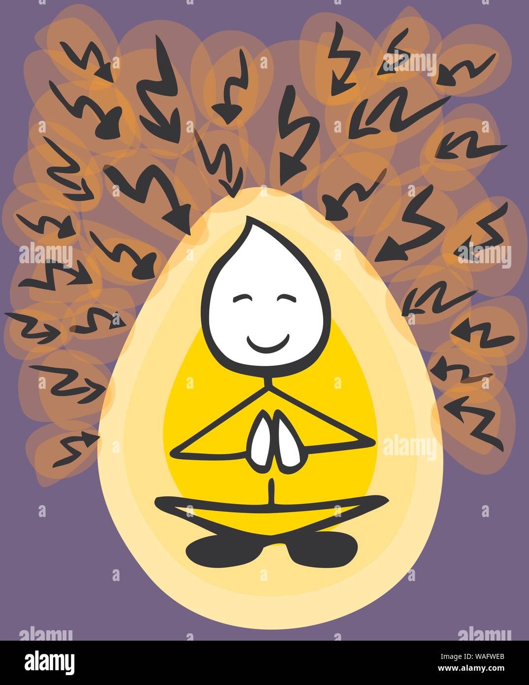 Stick-man as flame meditating aura plenty flash attack colored by ...