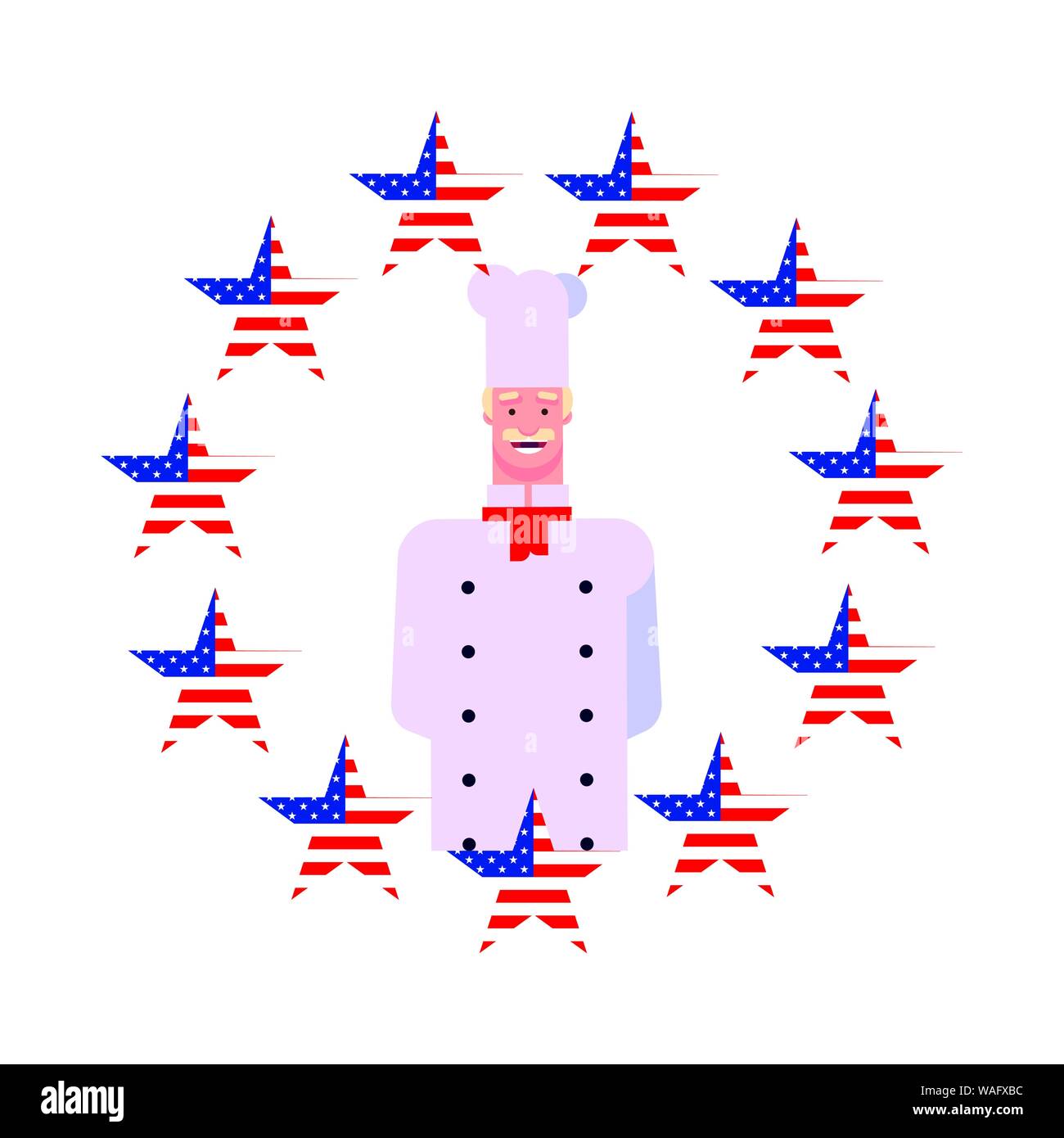 happy labor day - chef american flag stars vector illustration Stock ...
