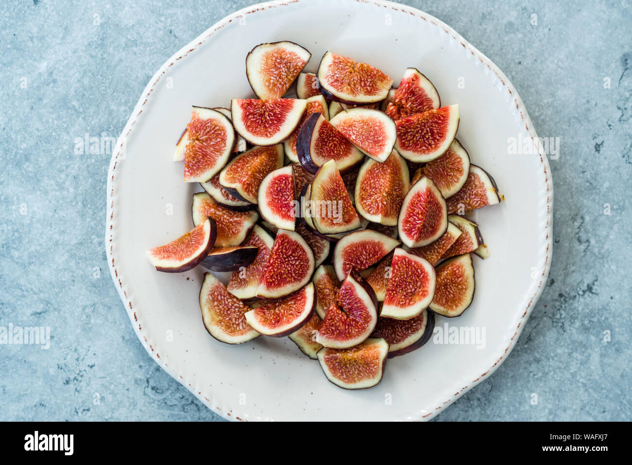 Sliced Fresh Ripe Fig Slices Ready to Use / Eat. Organic Food Stock ...