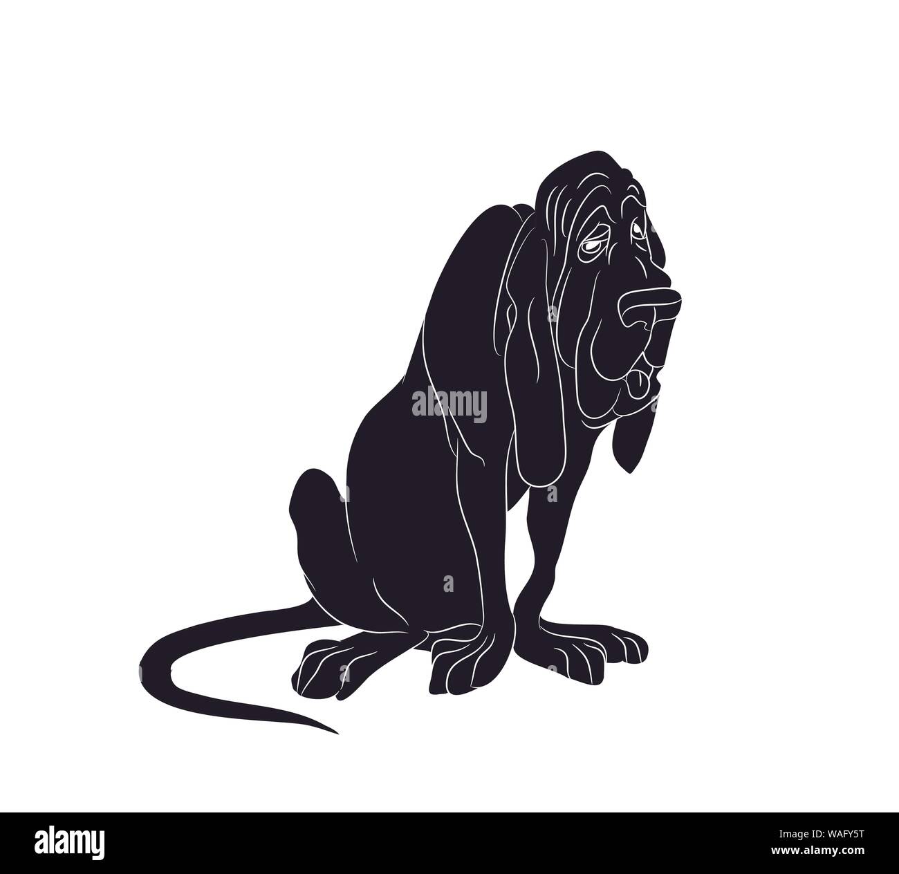 Sitting Dog Silhouette Vector