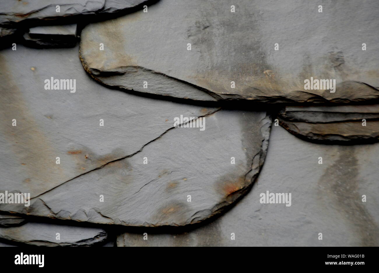 Details of shale roof on a house built from schist in Piodão, one of ...