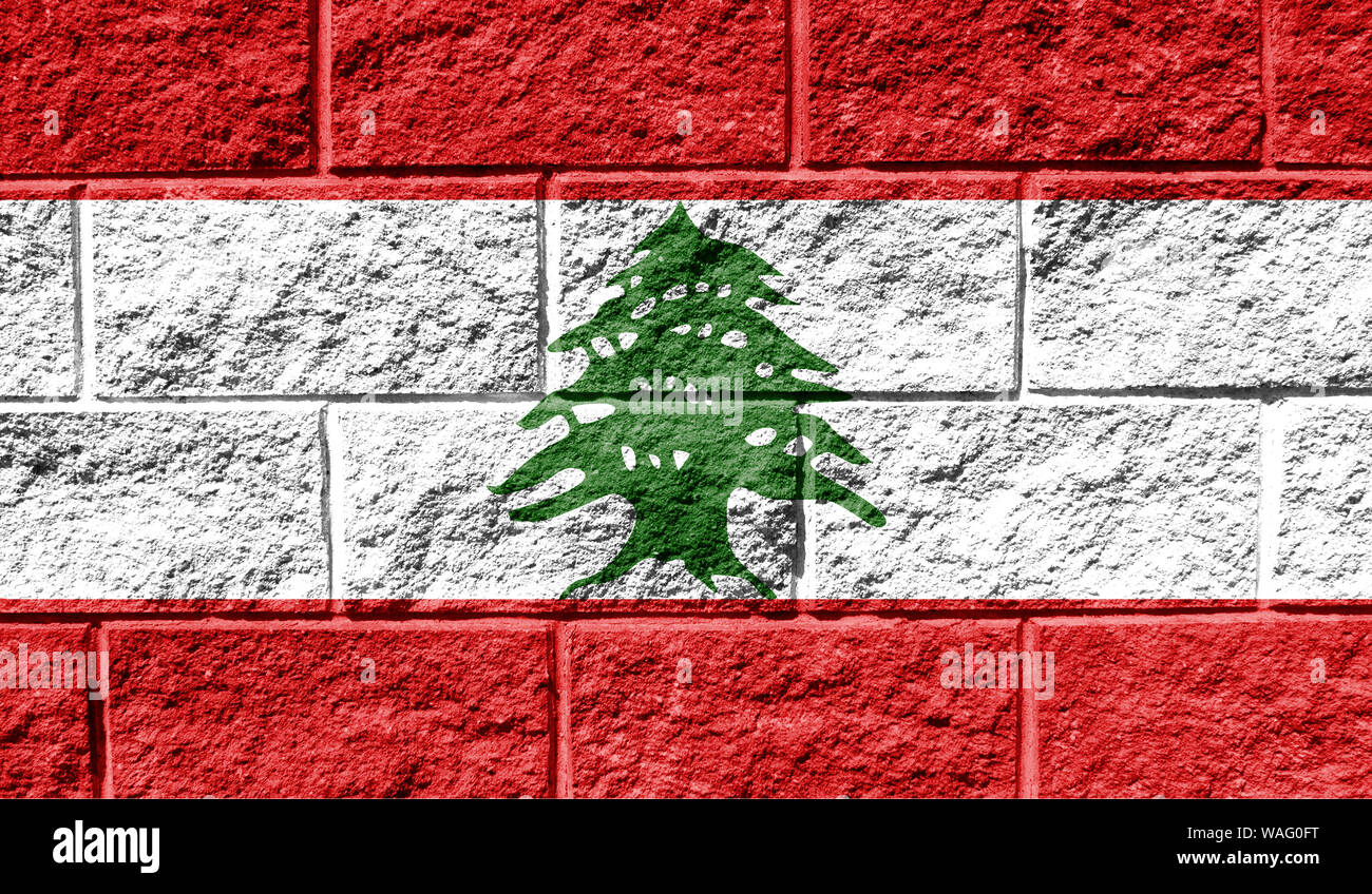 Flag of Lebanon close up painted on a cracked wall Stock Photo - Alamy